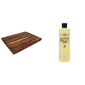 John Boos WAL-R02 Walnut Wood Edge Grain Reversible Cutting Board, 24 Inches x 18 Inches x 1.5 Inches and John Boos MYSB Mystery Butcher Block Oil