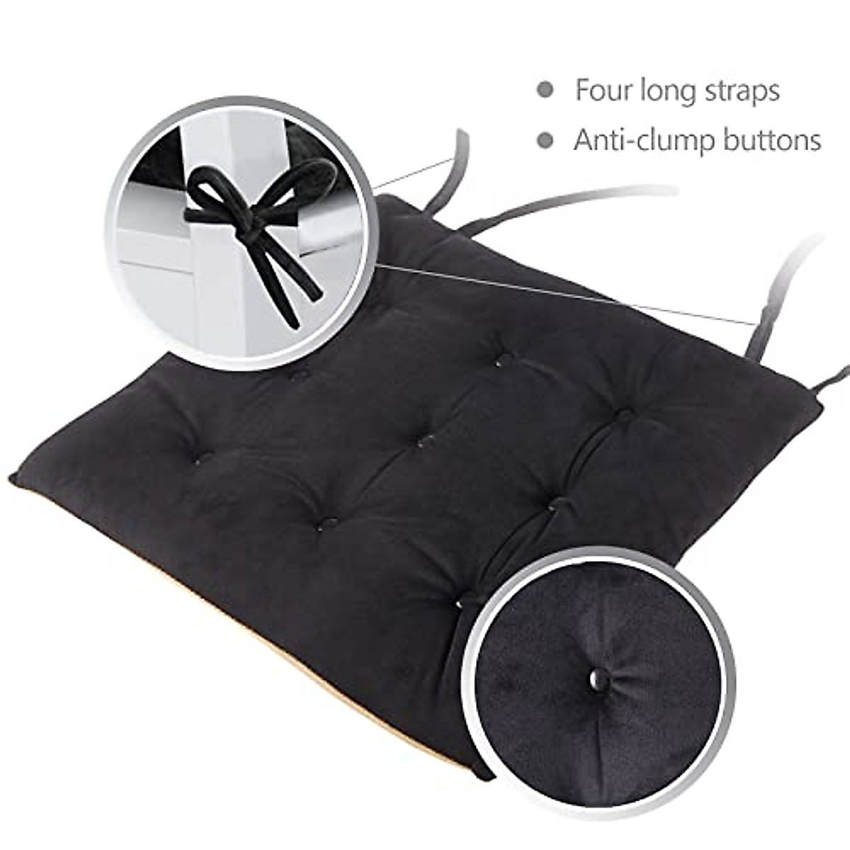 Big Hippo Seat Cushion Chair Cushion Pads for Dining Chairs,Chair Cushion with Ties for Dining Chair,Kitchen Chair pad and Dining Room Seat Cushion Tufted Chair Pads for Dining Chair,Office Chair,Car