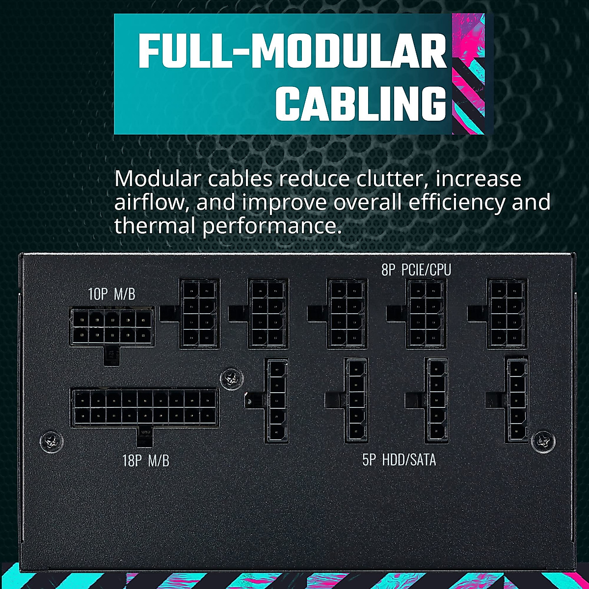 Cooler Master V750 Gold V2 Full Modular,750W, 80+ Gold Efficiency, Semi-fanless Operation, 16AWG PCIe high-Efficiency Cables, 10 Year Warranty