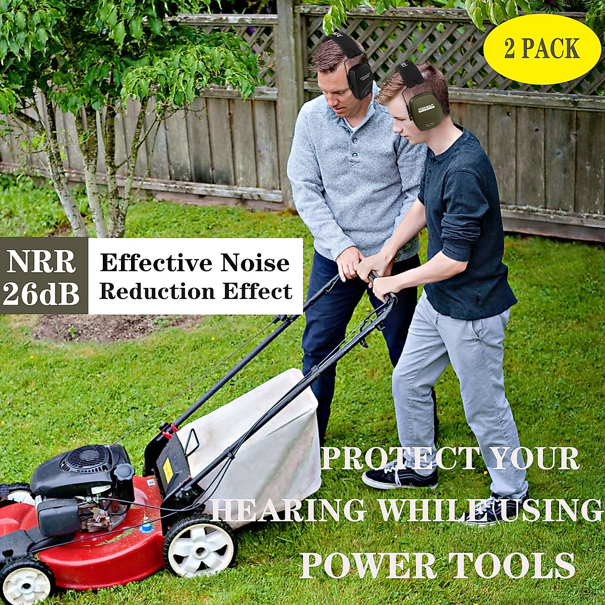 PROHEAR 016 Shooting Ear Protection Earmuffs 3 Pack, NRR 26dB for Gun Range, Hunting -Black and Green and Pink