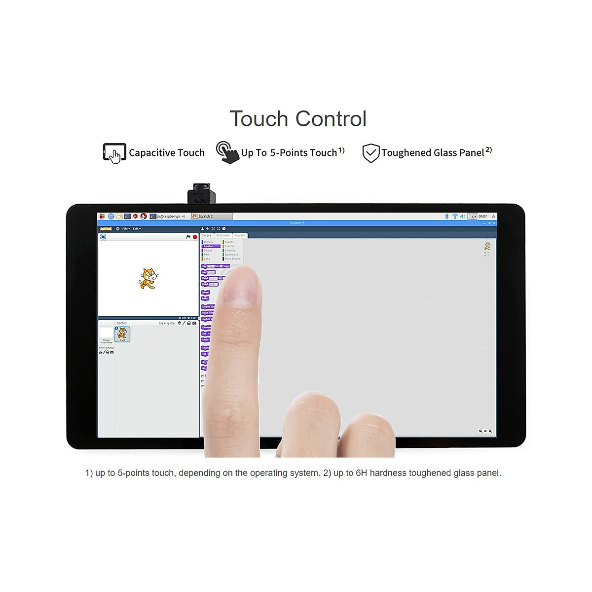 waveshare 5.5inch Capacitive Touch AMOLED Display Compatible with Raspberry Pi 4B/3B+/3A+/2B/B+/A+/Zero/Zero W/WH/Zero 2W CM3+/4 1080×1920 Resolution HDMI Supports Jetson Nano/Windows
