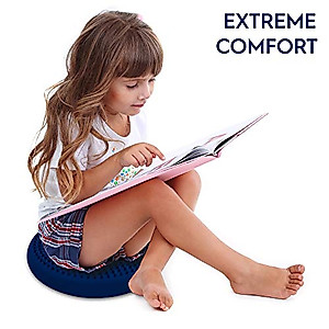 Bouncyband — Wiggle Seat, 1 Pack — Blue, 10.75” D – Little Sensory Cushion for Kids Ages 3-7 — Promotes Active Learning, Improves Student Productivity, Includes Easy-Inflation Pump