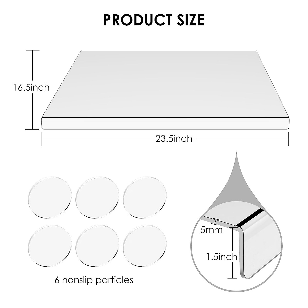 Acrylic Cutting Boards for Kitchen Counter,24x18 In Clear Cutting Board with Lip,Acrylic Cutting Boards with Non Slip for Kitchen Countertop Protection