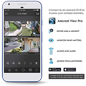 Amcrest 4K Analog Outdoor Security Camera, Bullet 4K (8MP) @15fps, CCTV-Coax-BNC, 98ft Night Vision, IP67 Metal, 125° Angle, Mic, White (Not an IP Camera) (DVR Required, Not Included) (AMC4KBC28-W-V3)