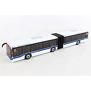 Daron RT8563 New York City MTA Metro Articulated Electric Bus 1:43 Scale- 16 Inches long White/Blue/Black