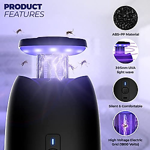 TRAPPED Elite Insect Trap, Zapper Fly Traps Catcher for Mosquito, Fruit Flies, Gnat, Moth Flying Insect, Bugs Trap with UV Light. Electric Bug Zapper, Killer Indoor, Repellent