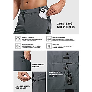 Cycorld Mountain-Bike-Shorts-Mens-Padded MTB Biking Baggy Cycling Short Padding Liner with Zip Pockets(Grey,Medium)