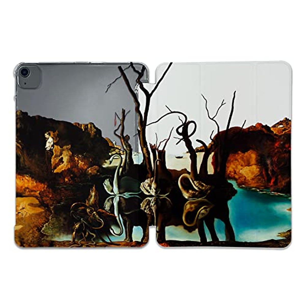 Cute Swans Reflecting Elephants Art Case Compatible with All Generations iPad Air Pro Mini 5 6 11 inch 12.9 10.9 10.2 9.7 7.9 Plastic Fabric Cover Slim Smart Stand SN1074 (8.3" Mini 6th gen)