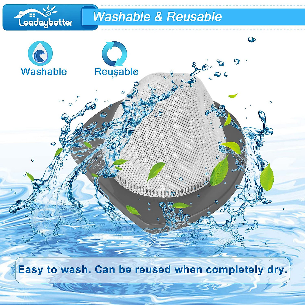 6 Pack 2033 Vacuum Replacement Filter for Bissell Featherweight Stick Lightweight Bagless Vacuum 2033, 20331, 20334, 20333, 20336, 20339, 2033M,Compare to Part 1611508