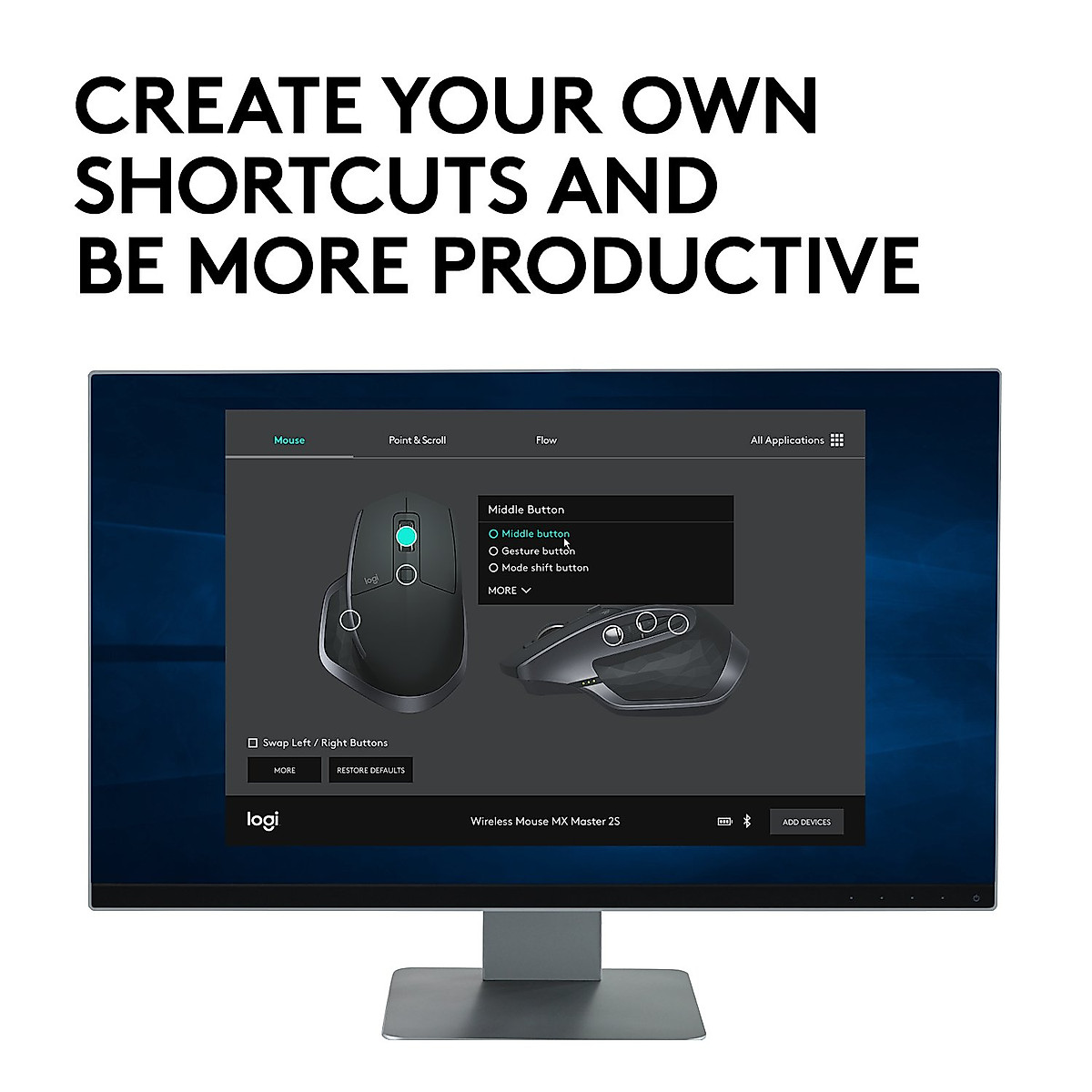 Logitech MX Master 2S Mouse Graphite, wireless, 910-005139 (Graphite, wireless)