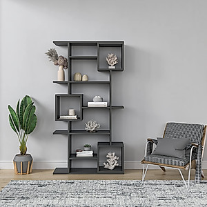 Ada Home Décor Barrett Bookcase, 36'' x 68'' x 11'', Oak