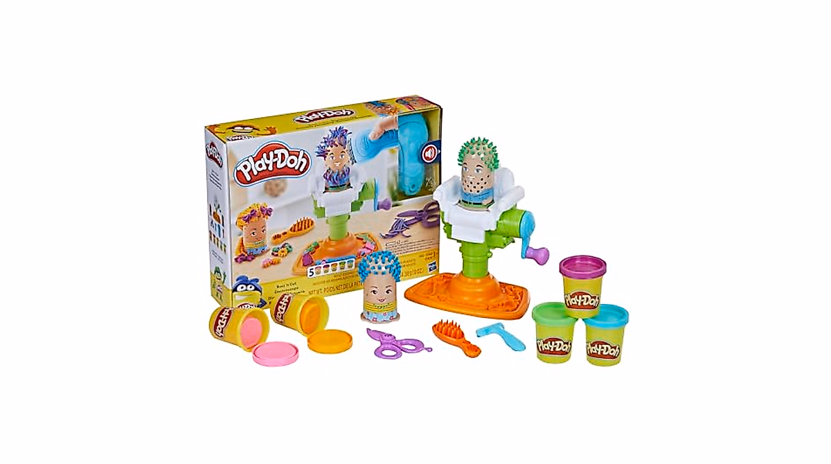 Play-Doh Buzz 'n Cut Fuzzy Pumper Barber Shop Toy with Electric Buzzer ...