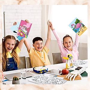 Thenshop 48 Pcs Animal Pre Drawn Canvas 5 x 7 Inch Painting Art Set Pre Stenciled Art Show Display Panels Outline Painting Canvas Bulk for Home School Kids Adults Beginners Student Party Gifts