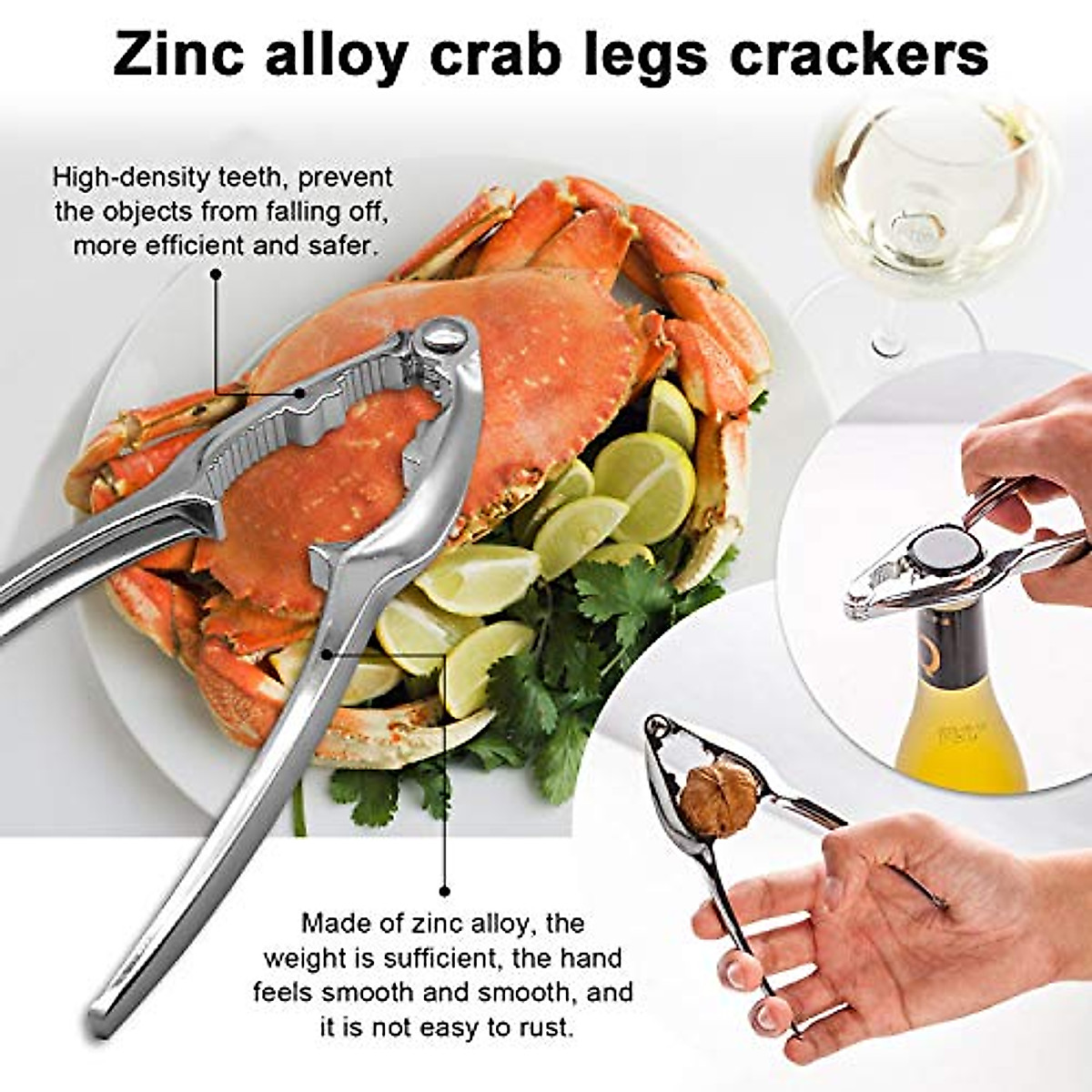 12Pcs Seafood Tools Set, Crab Leg Crackers And Tools - 2 Crab Crackers, 4 Lobster Shellers, 6 Crab Leg Forks/Picks Nut Cracker Forks Set, Opener Shellfish Lobster Leg Sheller Knife Kitchen Accessories