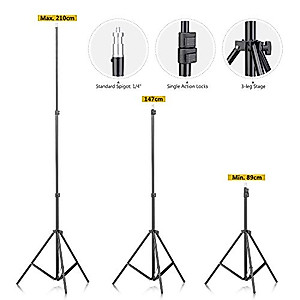 NEEWER 700W Equivalent Softbox Lighting Kit, 2Pack 5500K CFL Lighting Bulbs, 24x24 inches Softboxes with E27 Socket, Photography Continuous Lighting Kit Photo Studio Equipment