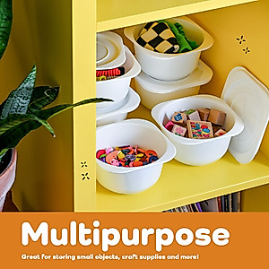 GSM Brands Pizza Dough Proofing Boxes - Stackable Commercial Quality Trays with Covers (5.3 x 5.3 x 2.5 Inches, 20 fl. oz. Each) - 6 Trays and 6 Covers