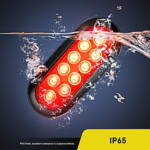 Nilight 4PCS 6" Oval LED Trailer Tail Lights 4PCS 10 LED w/Flush Mount Grommets Plugs Reverse/Back Up Trailer Lights for RV Truck Jeep