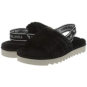 Koolaburra by UGG Unisex-Child K FUZZ'N Sandal, Black, 2 Little Kid