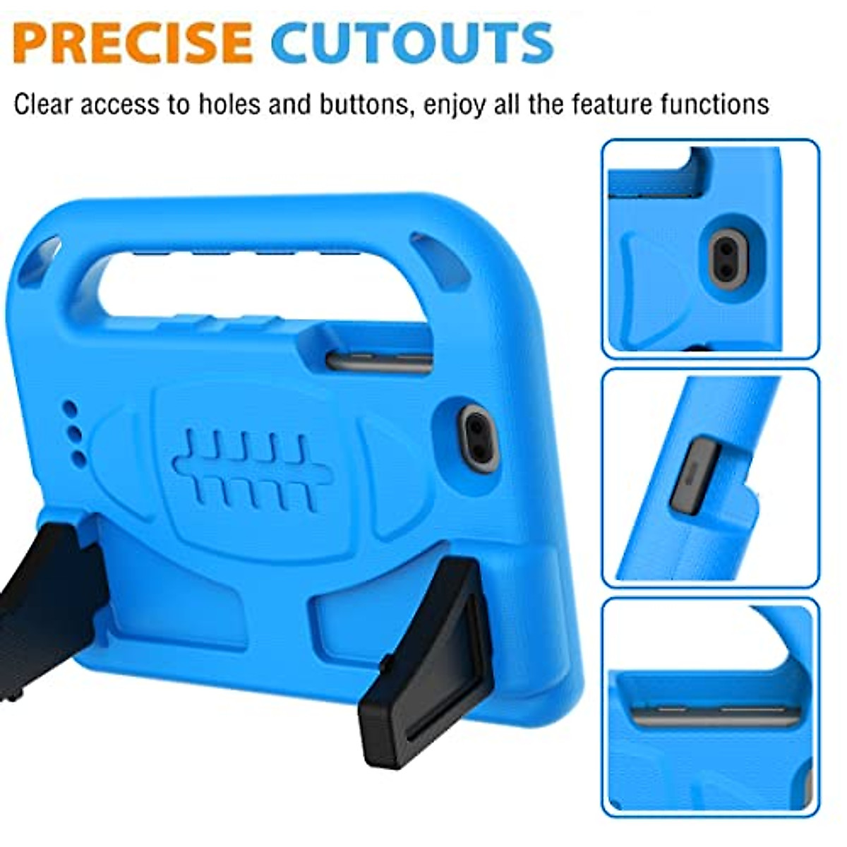 BMOUO Kids Case for Onn 7 inch Tablet 2020/2019 (Model: 100005206/100015685), with Built-in Screen Protector, Shockproof Light Weight Handle Stand Case for Surf Onn 7" Android Tablet, Blue