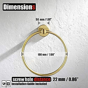 JQK Towel Hook TP Holder Towel Ring 3 Pack, TH100&TPH100&TR130-BG