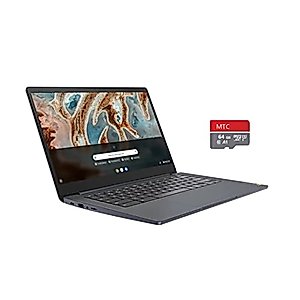 Lenovo IdeaPad 3 Chromebook 14" HD Laptop, MediaTek MT8183 Octa-Core Processor, ARM Mali-G72 MP3, 4GB RAM, 128GB Storage(64GB eMMC+MTC 64GB Flash Memory), Chrome OS, Abyss Blue