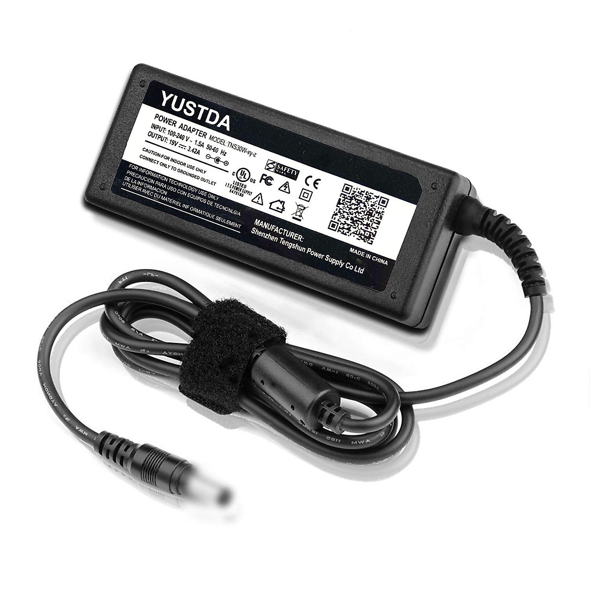 Yustda 19V AC/DC Charger for LG 24BL450Y-B 24BK430H-B 24MC57HQ-P 24 inch IP IPS Monitors Power Supply
