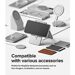 Ringke Magnetic Plate Compatible with MagSafe Accessories, Universal Adhesive Magnet Stickers with Installation Attachment Guide - White