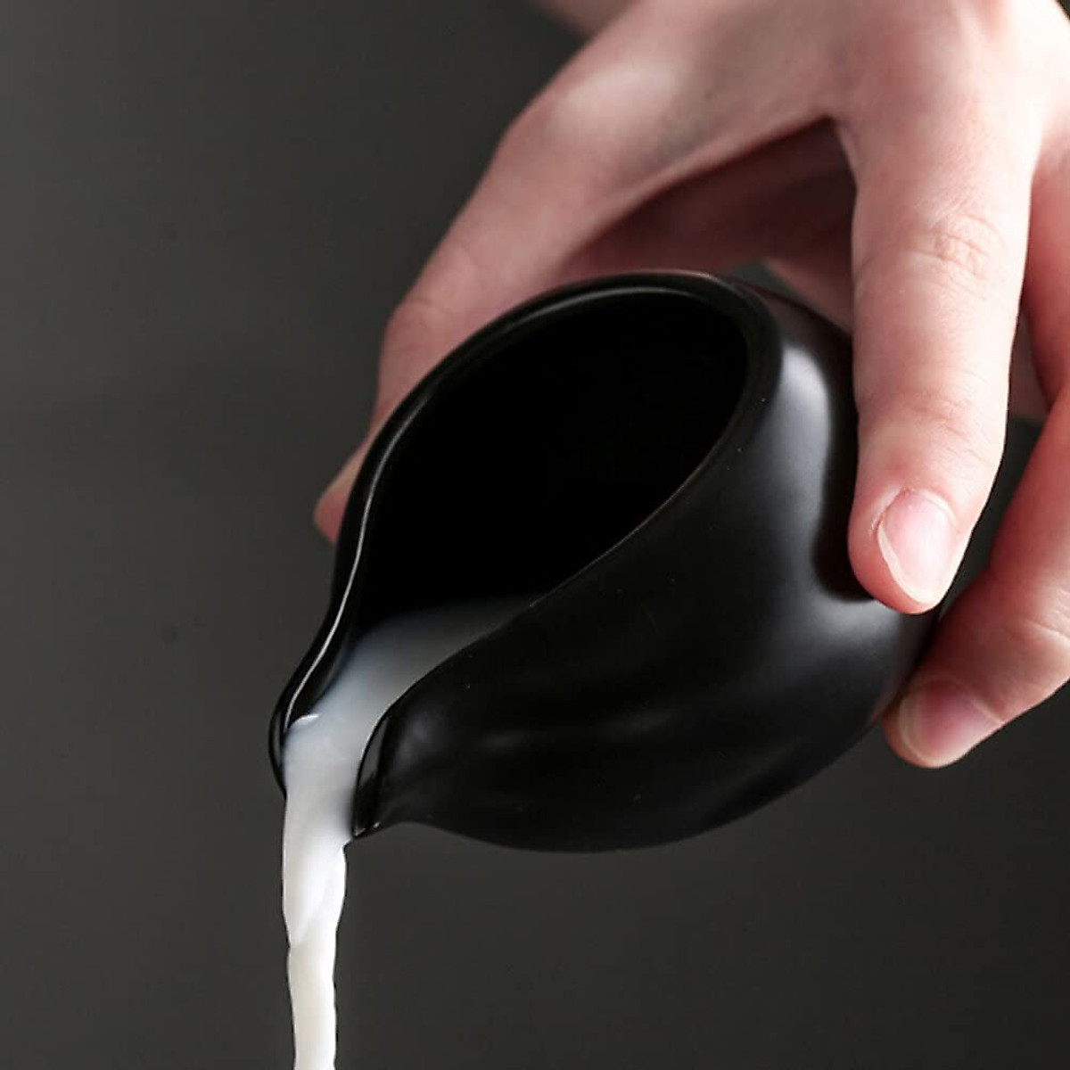 Angoily Mini Creamer Pitcher Mini Creamer Pitcher Sauce Pitcher Gravy Boat Small Milk Kettle With Dripless Lip Spout For Gravy, Warming Sauces, Salad Dressings, Milk