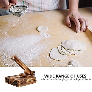 SHERCHPRY Wooden Dough Pressing Tool: Dumpling Maker Pastry Press Skin Press Tool Manual Tortilla Press Pancake Ravioli Chapati Roti Taco Corn Maker