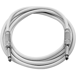 Seismic Audio - SASTSX-10White-1B1W - 2 Pack of 10 Foot 1/4 Inch TS Patch Cables 1 White and 1 Black - 10' Professional Audio Unbalanced 1/4" Patch Cords
