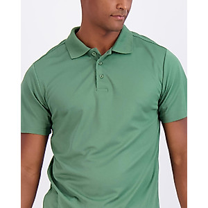 Real Essentials 3 Pack Mens Dry Dri Fit Polo Shirt Short Sleeve Golf Tennis Active Athletic Performance Work Sports Collared Business Casual Tee