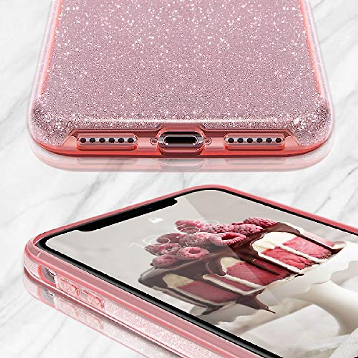 MATEPROX Compatible with iPhone 11 Pro Max case,Bling Sparkle Cute Girls Women Protective Case for iPhone 11 Pro Max 6.5 inch(Pink)