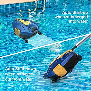 Cordless Robotic Pool Cleaner,Automatic Rechargeable Pool Robot Vacuum with Max 120 Mins Working Time,for Above/In-Ground Swimming Pools Up to 753 Sq Ft,Poolguard