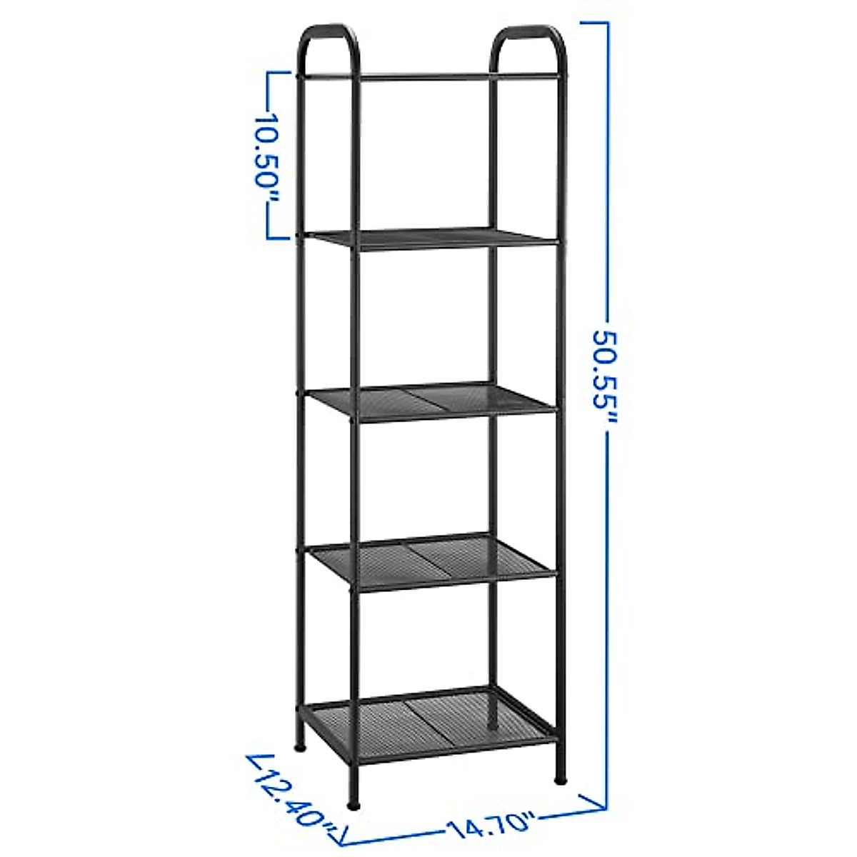 MAX Houser Storage Rack with Shelf,Industrial Style Extendable Plant Stand, Standing Shelf Units for Kitchen, Bathroom, Office,Living Room, Balcony, Kitchen (Charcoal Gray, 5 Tier)