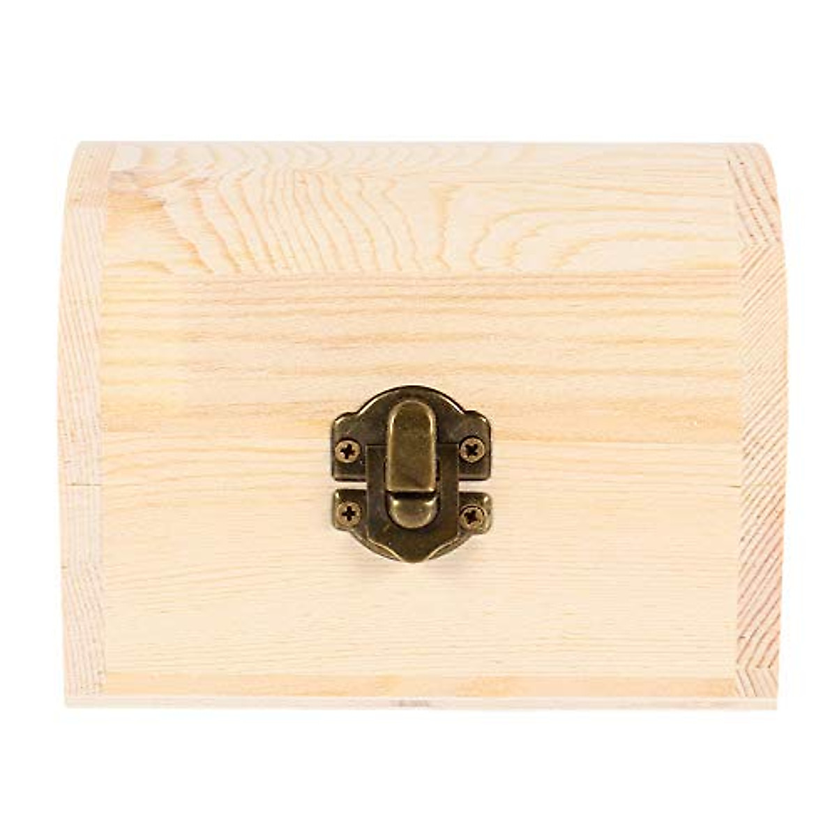 DOITOOL Wood Craft Box Unpainted Small Jewelry Box Mini Chest Treasure Case Organizer Sundries Gift Box for DIY Crafts(Medium)