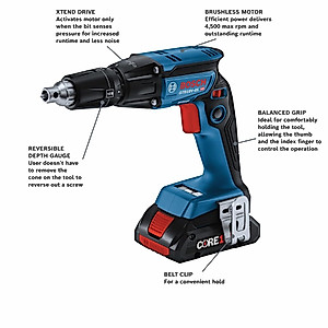 BOSCH GTB18V-45B15 18V Brushless 1/4 In. Hex Screwgun Kit with (1) CORE18V 4 Ah Advanced Power Battery
