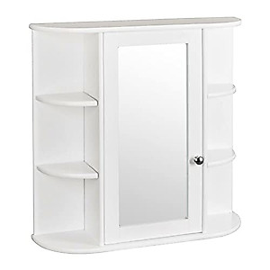 Home Bathroom Wall Mount Cabinet Storage Shelf Over Toilet w/Mirror Door