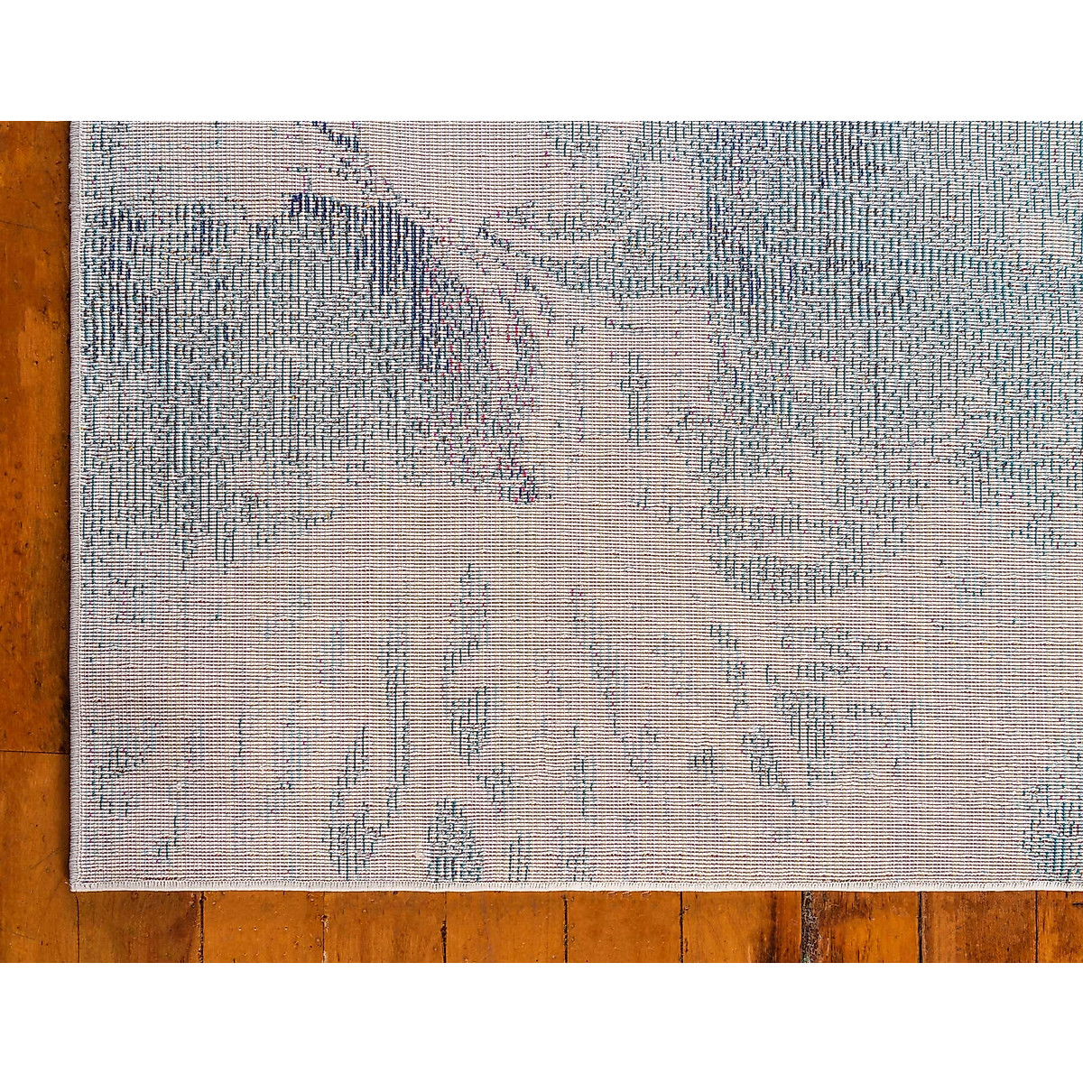 Unique Loom Positano Collection Coastal Modern Coral Lobster Shells Light Blue Runner Rug (2' x 7')