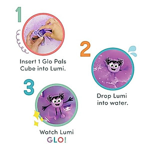 New Glo Pals Lumi Water-Activated Bath Toy with 6 Reusable Light-Up Cubes for Sensory Play