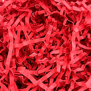 SHENGHE 1LB Crinkle Paper Filler Shredded Basket Shred Package Gift Box Decorative (Red)