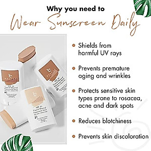 Tinted Sunscreen for Face - SPF 30 Tinted Mineral Sunscreen Face Stick Sun Screen, Tinted Face Sunscreen Stick, Face Sunblock Face Sunscreen for Sensitive Skin, Travel Size Sunscreen, Zinc Sunscreen