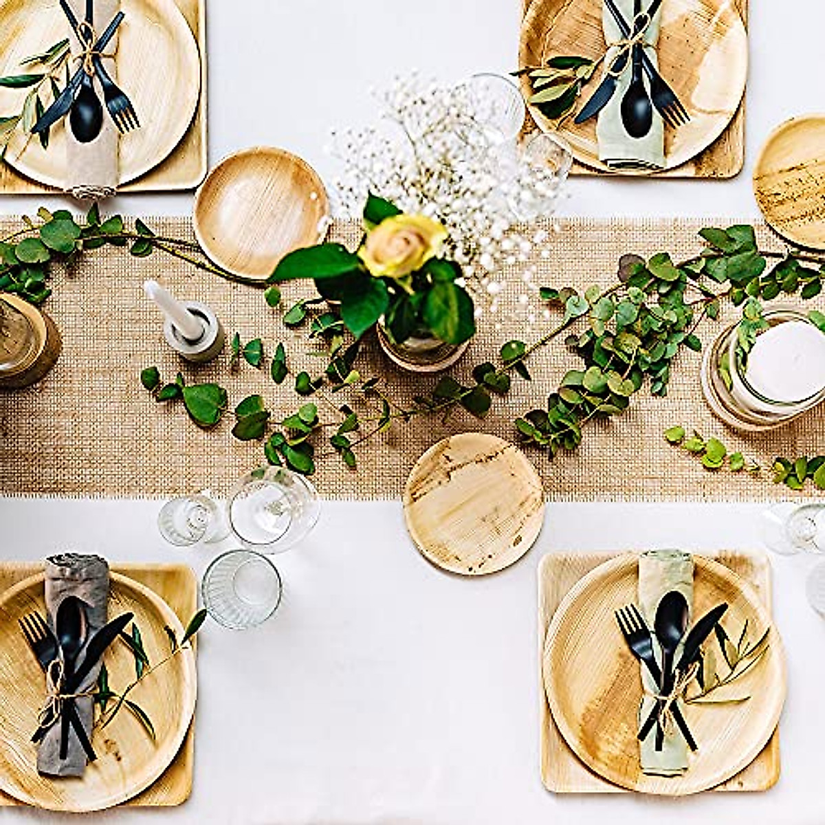 BIOZOYG Palm Leaf Tableware|6" Square Classic Plate|25 Pieces Palm Plates|Biodegradable and Compostable Serving Trays for Weddings, Parties, and Catering|Eco-Friendly & Compostable Dinnerware