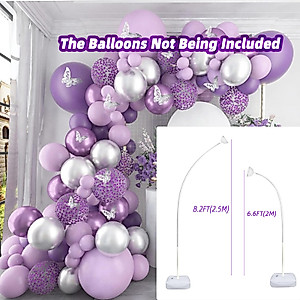 31MIGI Half Balloon Arch Stand 8.2Ft & 6.6Ft Free Bending Soft Balloon Flower Backdrop Stands Set with Water Base for Birthday Party Decorations Baby Shower Wedding Graduation balloons arch stand