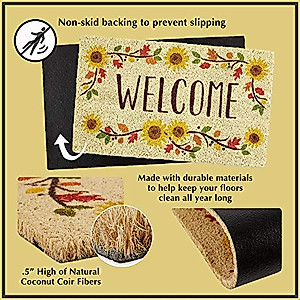 DII Floral Design Collection Natural Coir Doormat, 17x29, Bright Blossom