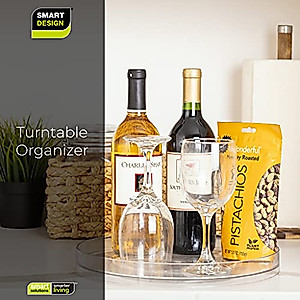 Smart Design Turntable Lazy Susan Spinning Organizer - 11.50 Inch - BPA Free Plastic Resin - Food, Condiments, Baking, Fridge, Freezer, Countertop, Cabinet, Pantry Storage - Kitchen - Clear