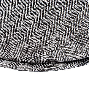 BOTVELA Men Linen Flat Ivy Breathable Summer Newsboy Hat (7 1/4-7 3/8, Herringbone Dark Grey)