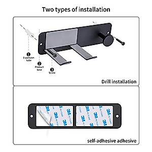 FLE Hair Dryer Holder Wall Mounted, New Upgrade Stainless Steel Self Adhesive Blow Dryer Holder Rack for Dyson Supersonic Hair Dryer,Black