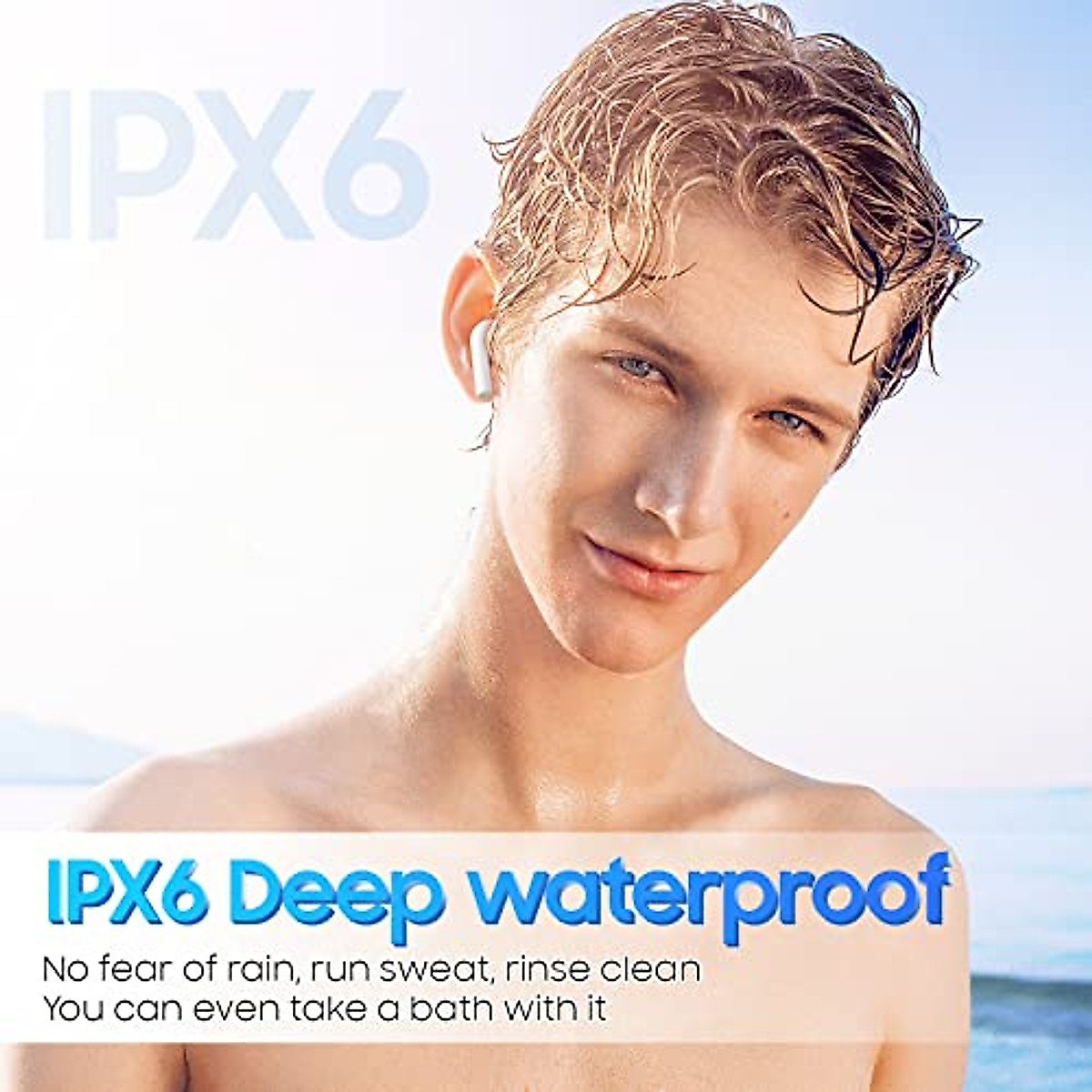 ESSPOMNCE Wireless Earbuds Bluetooth Headphones 36H Play Time 5.0 Bluetooth with Wireless Charging Case, IPX6 Waterproof Sweat-Proof Earphones True Wireless Earbuds, in-Ear Earbuds for Working Sports