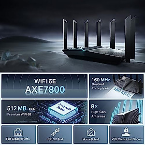 TP-Link - Archer AXE7800 Tri-Band Wi-Fi 6E Router - Black