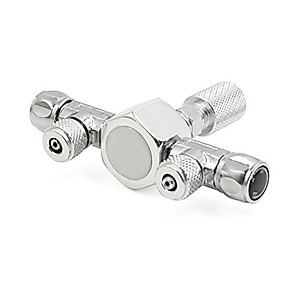 uxcell Silver Tone Metal 2 Way Splitter Regulator Valve for Aquarium Plant CO2 Tank
